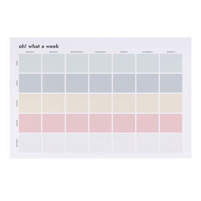 Family Custom Weekly Schedule Deskpad Calendar | Erin Condren