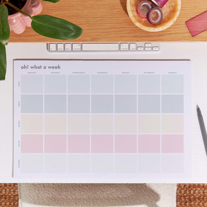Family Custom Weekly Schedule Deskpad Calendar | Erin Condren