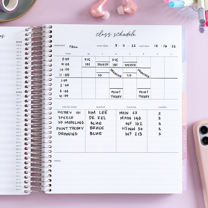 Color Block Polka Dots Academic Planner | Erin Condren