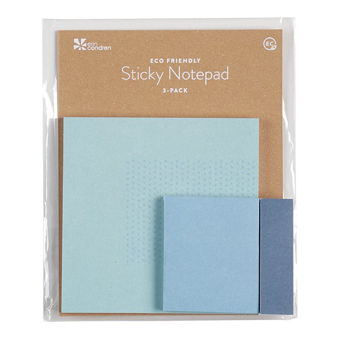 Blue and Green Eco Friendly Sticky Notepad Shapes 3-Pack | Erin Condren