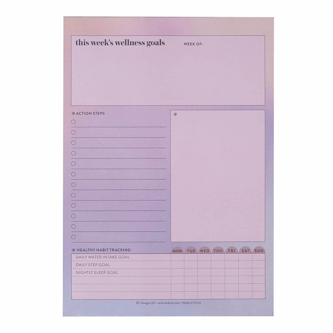 Weekly Wellness Tracker Notepad | Erin Condren
