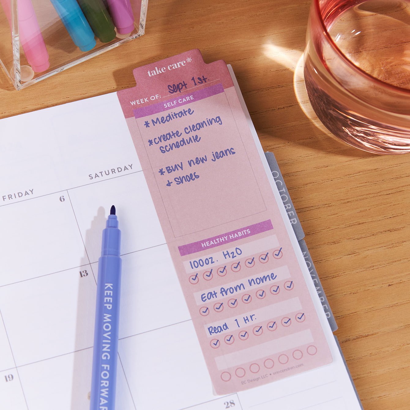 Wellness Bookmark Sticky Notes | Erin Condren