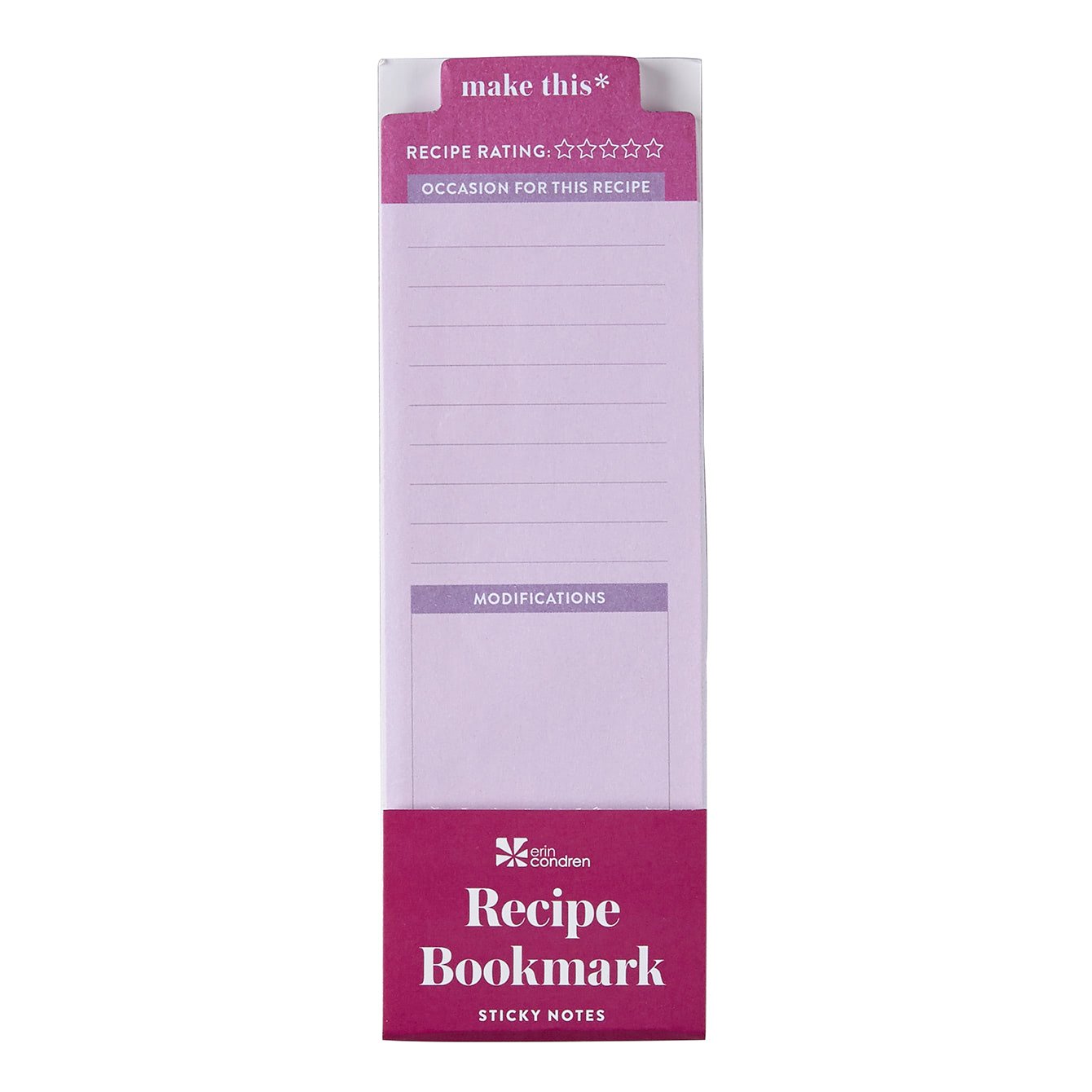 Recipe Bookmark Sticky Notes | Erin Condren