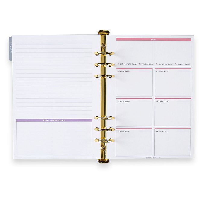 Goal Setting A5 Ring Agenda Inserts | Erin Condren