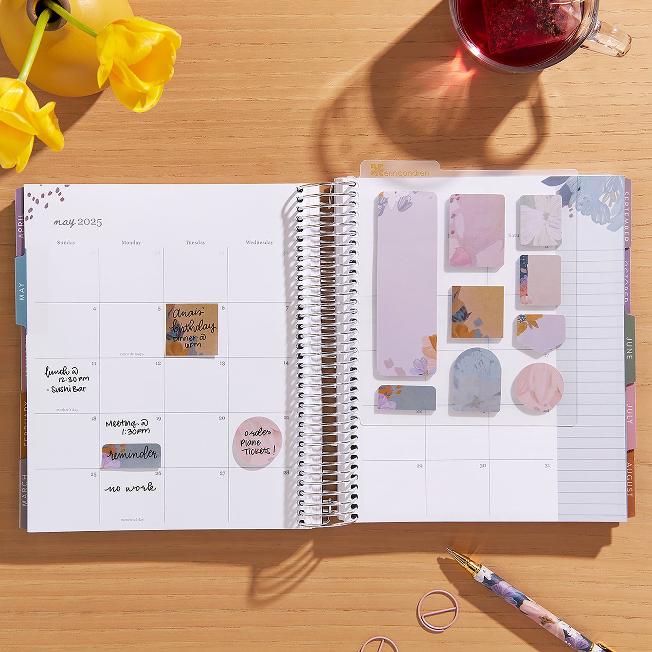 Bold Blooms Universal Snap-In StylizedSticky™ Notes | Erin Condren