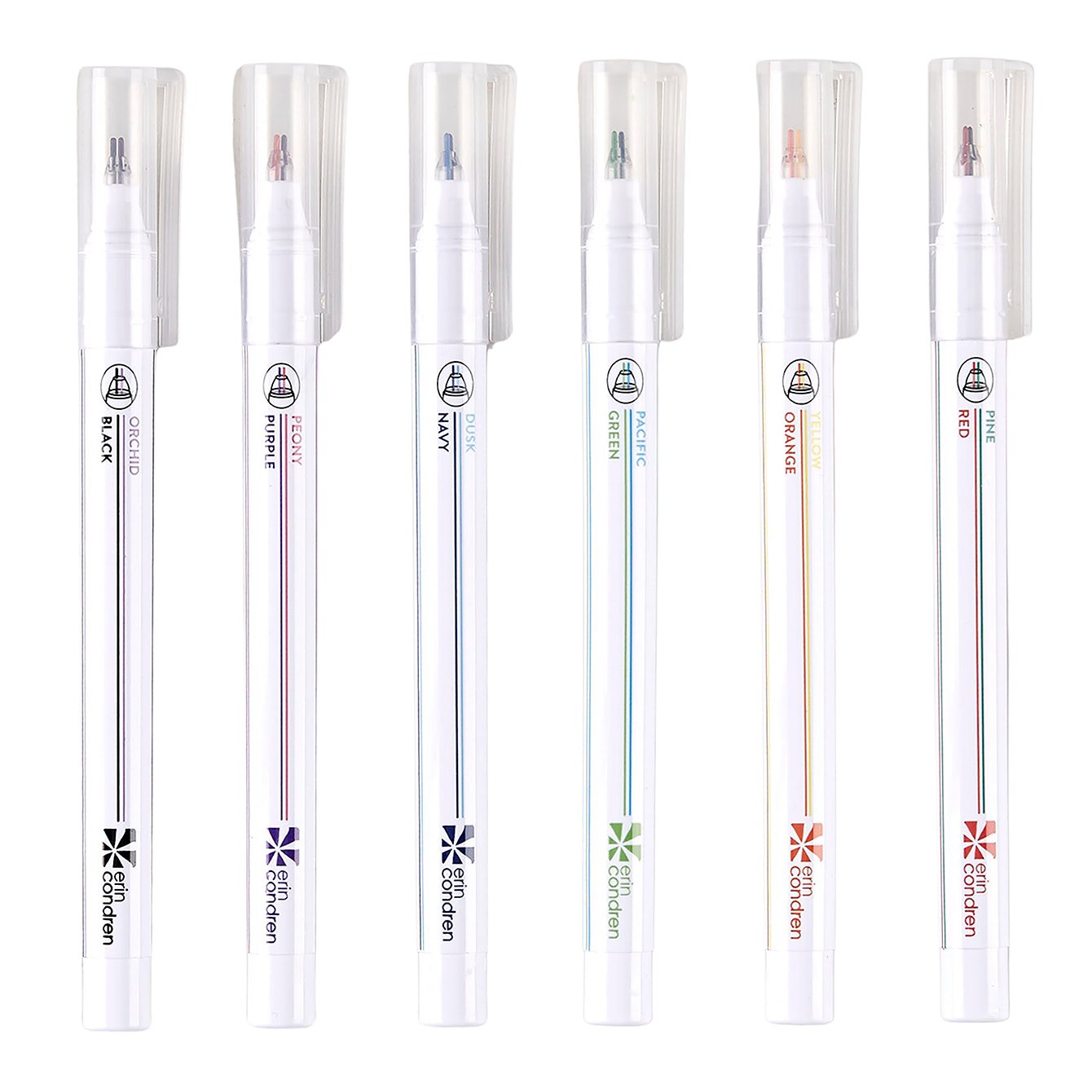 Double Line Marker Pens 6-Pack | Erin Condren