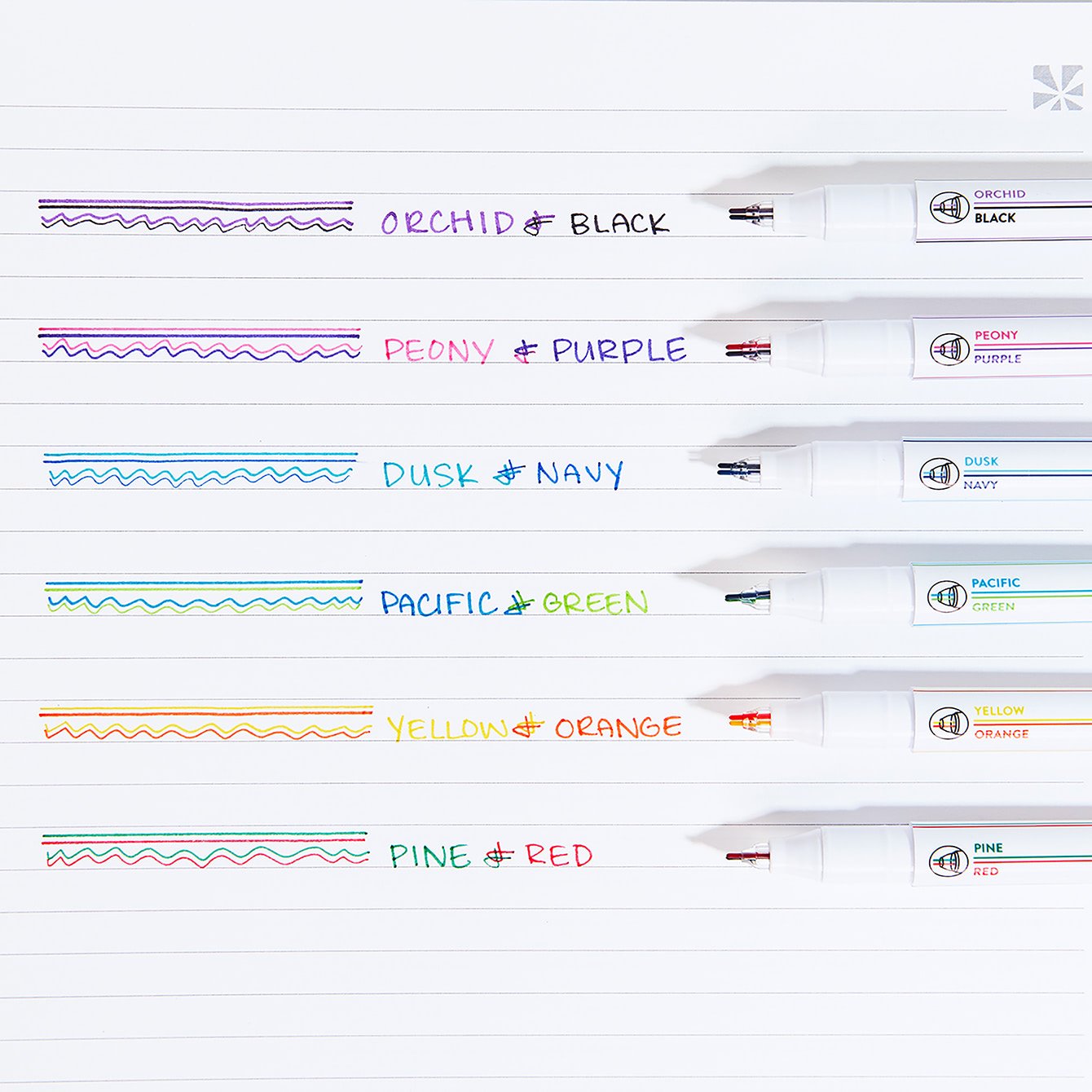 Double Line Marker Pens 6-Pack | Erin Condren