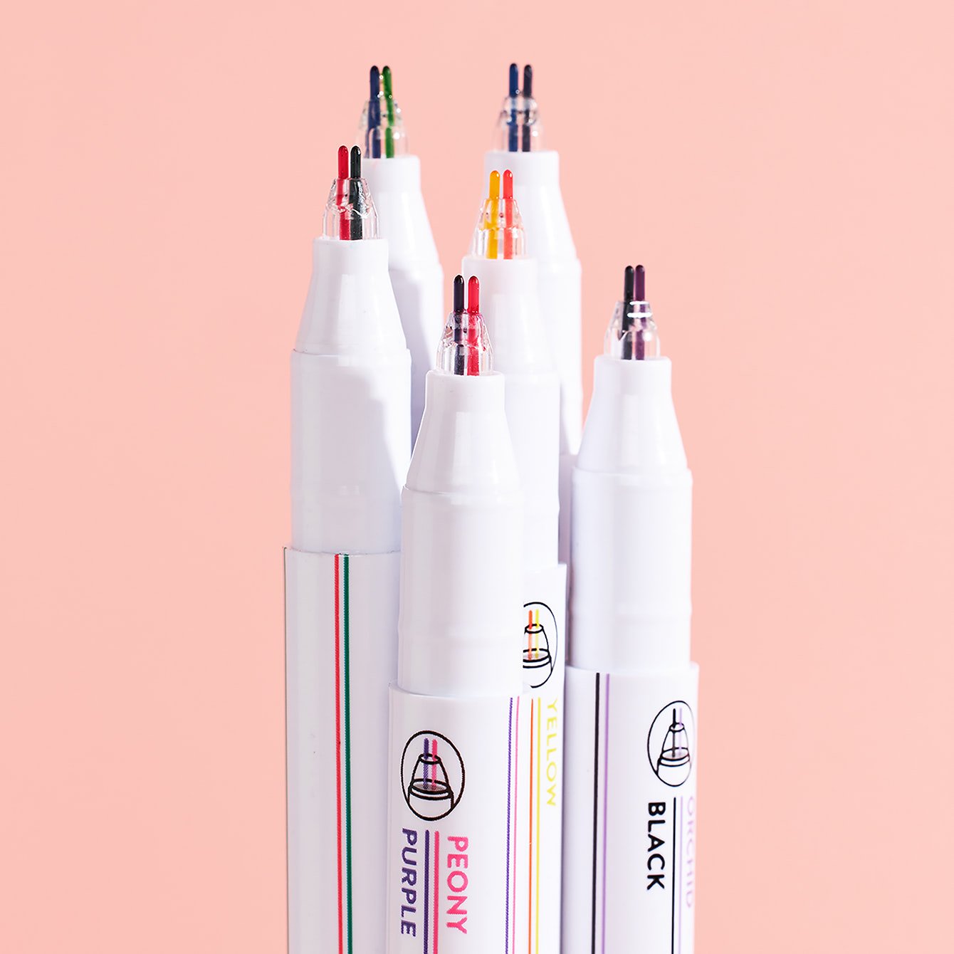 Double Line Marker Pens 6-Pack | Erin Condren