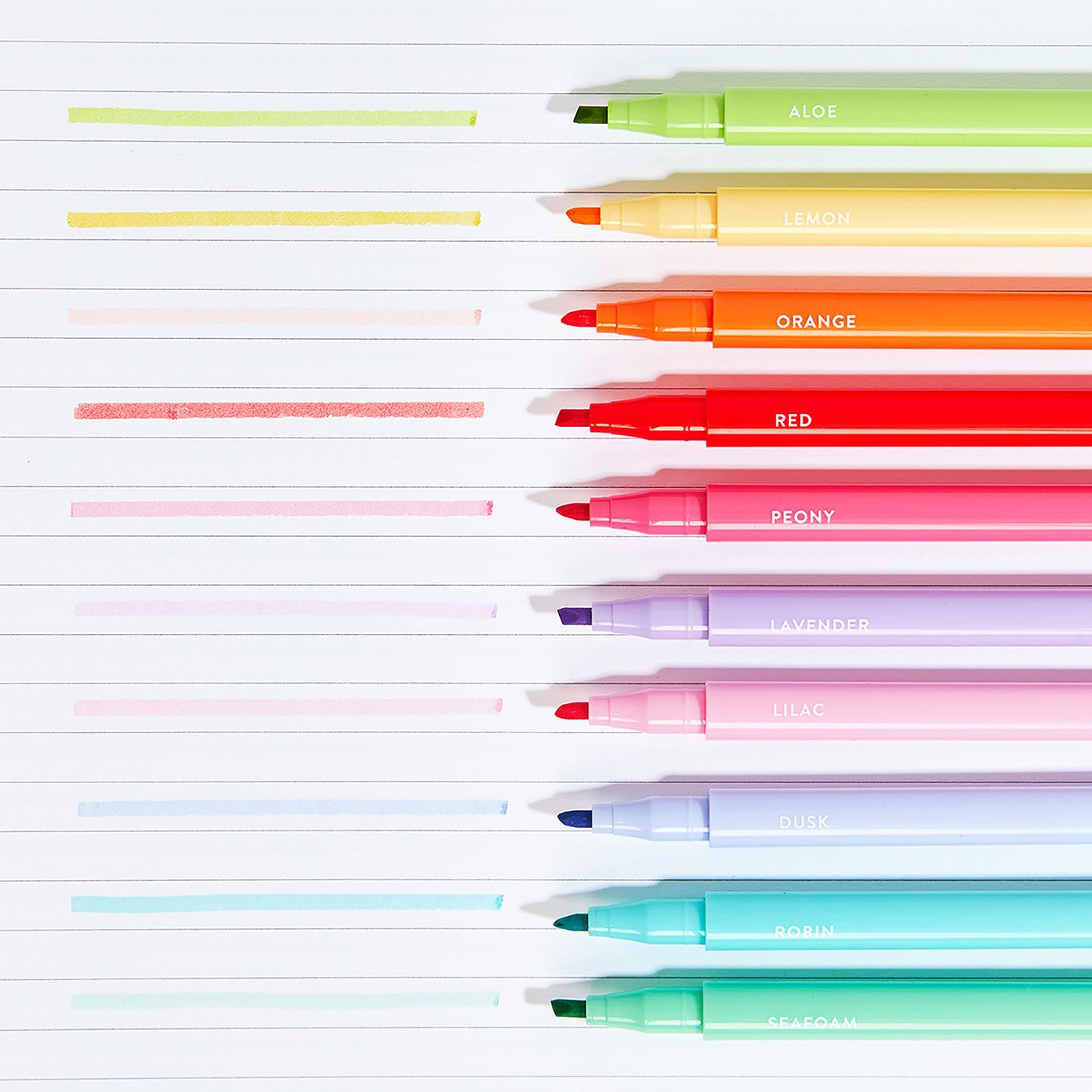 Essentials Fine Tip Highlighters 10-Pack | Erin Condren