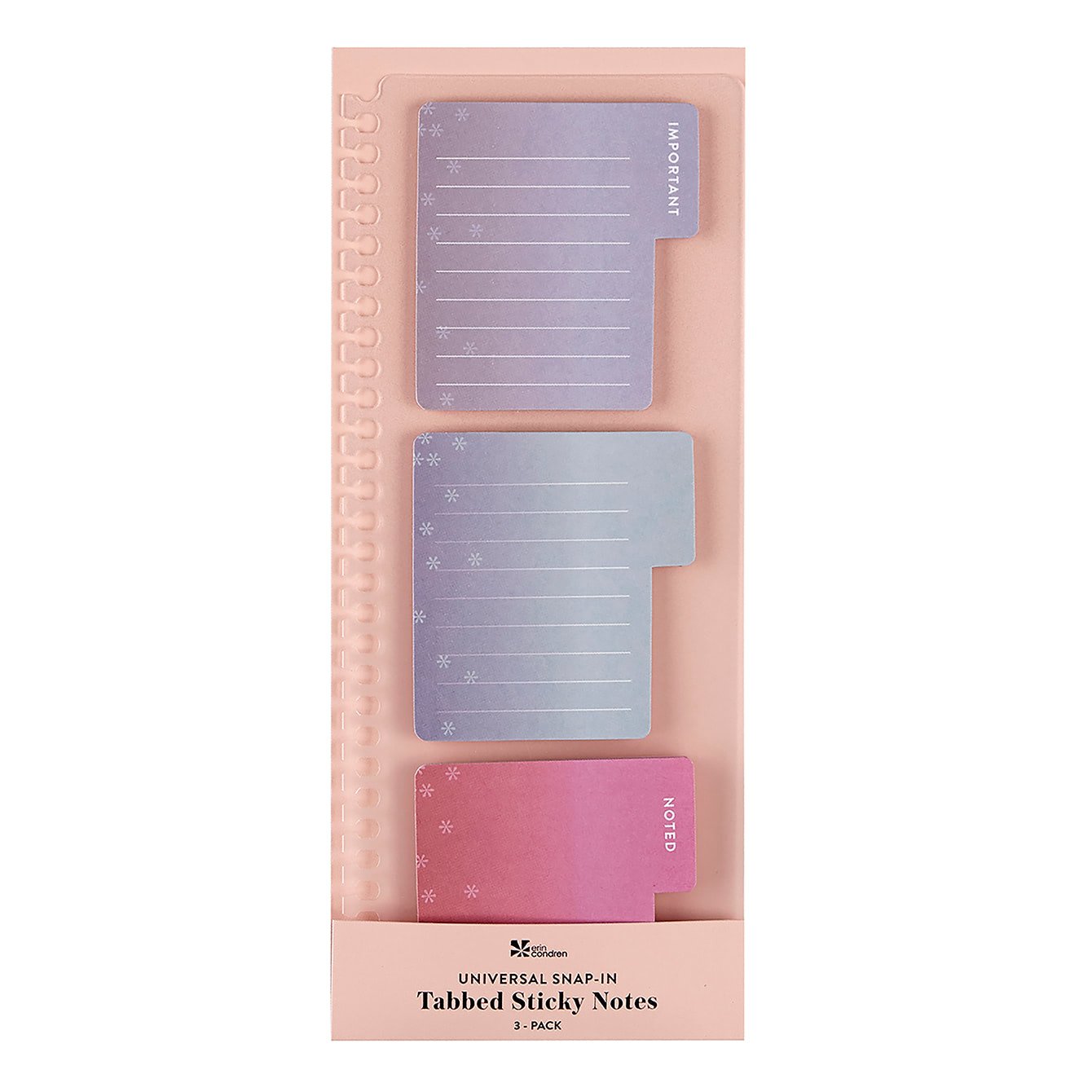 Universal Snap-In Tabbed Sticky Notes 3-Pack | Erin Condren
