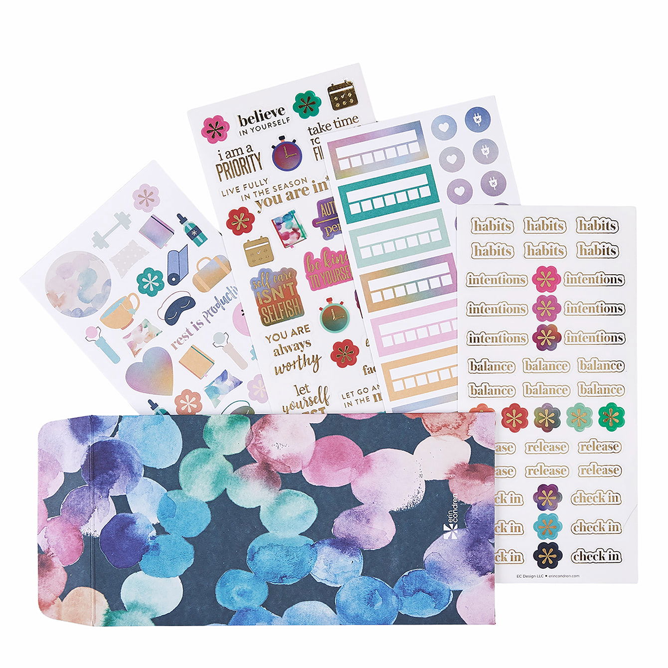 Healthy Habits Envelope Sticker Pack | Erin Condren