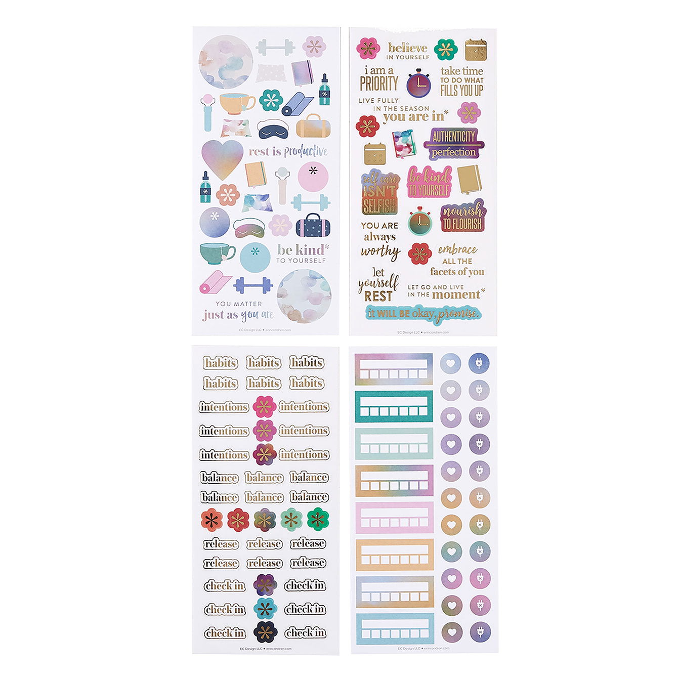 Healthy Habits Envelope Sticker Pack | Erin Condren