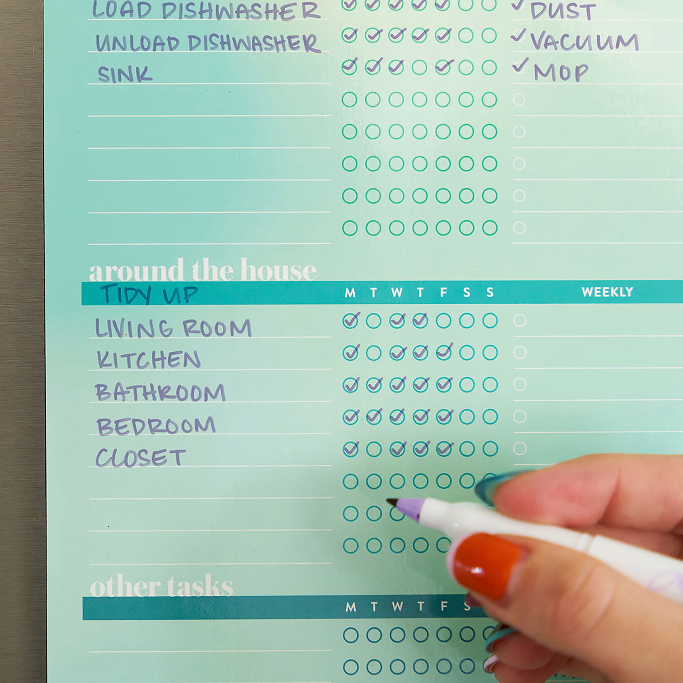Spring Cleaning Tracker Magnetic Whiteboard Duo | Erin Condren