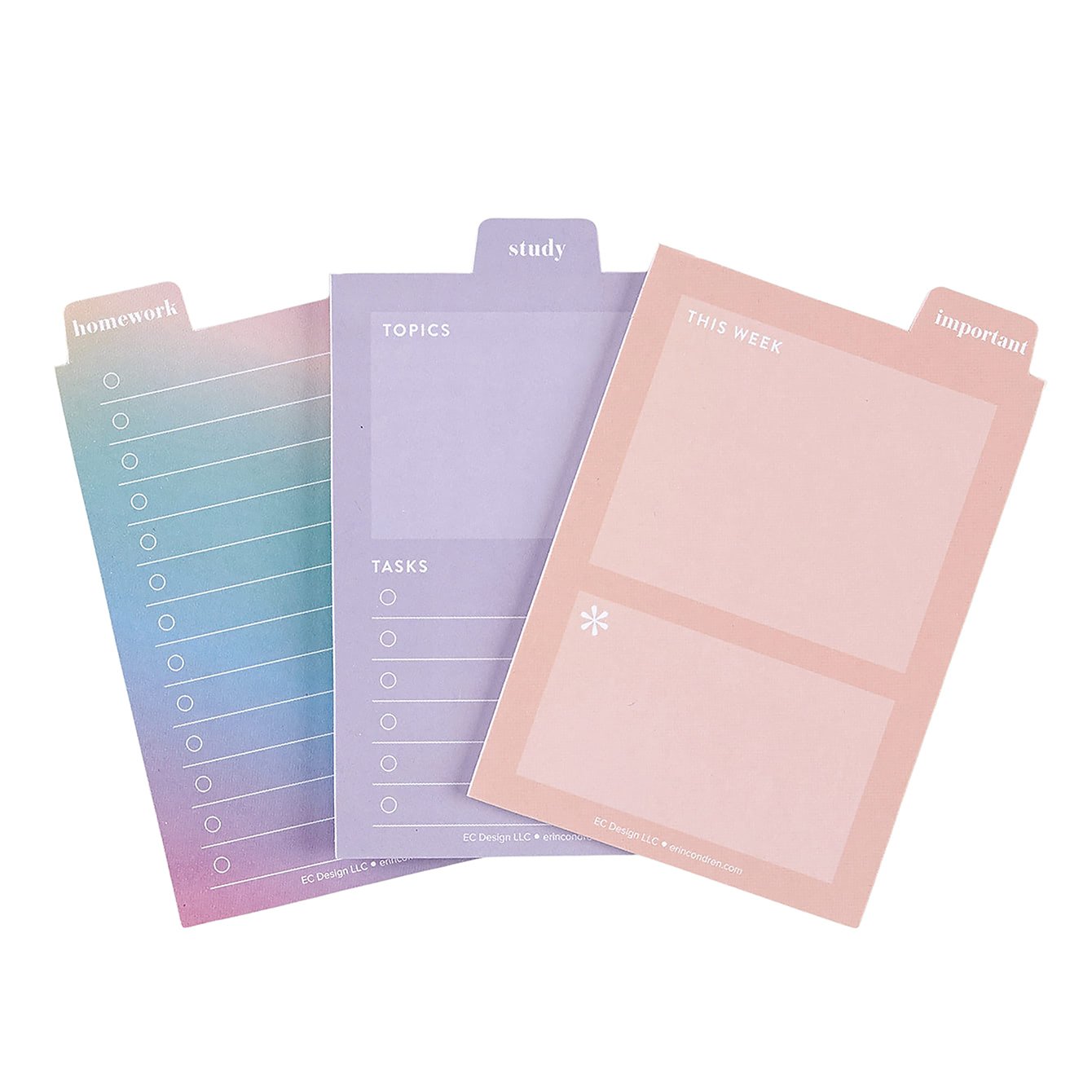 Student Tabbed Sticky Notes 3-Pack | Erin Condren