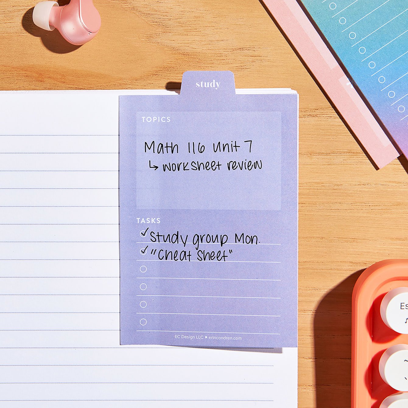 Student Tabbed Sticky Notes 3-Pack | Erin Condren