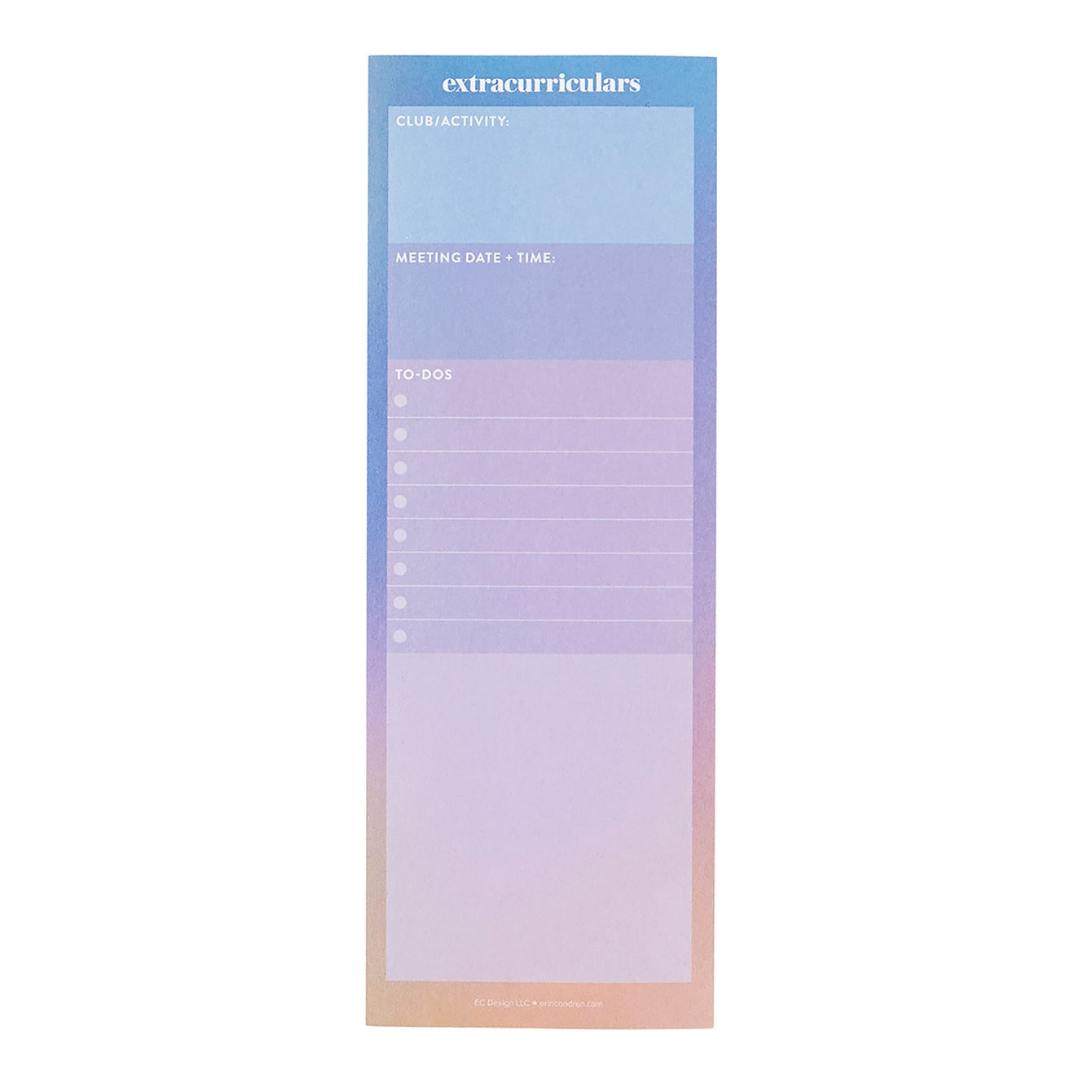Weekly Extracurricular Tracker Sticky Notes | Erin Condren