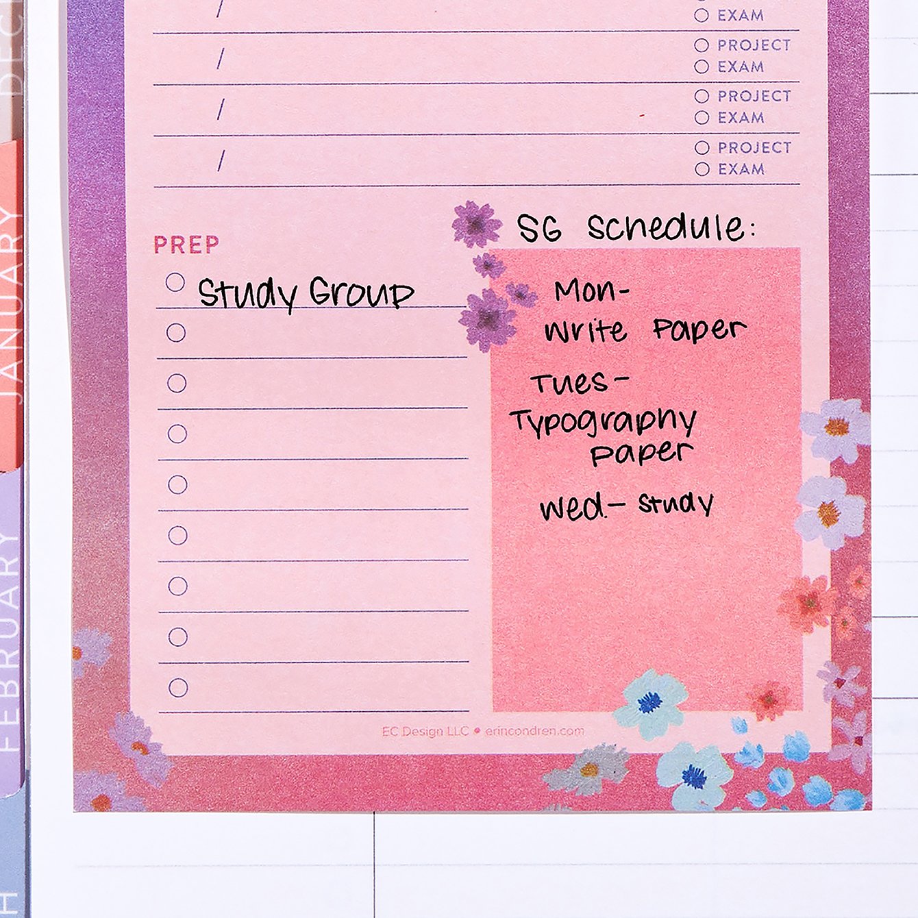 Weekly Projects and Exams Sticky Notes | Erin Condren