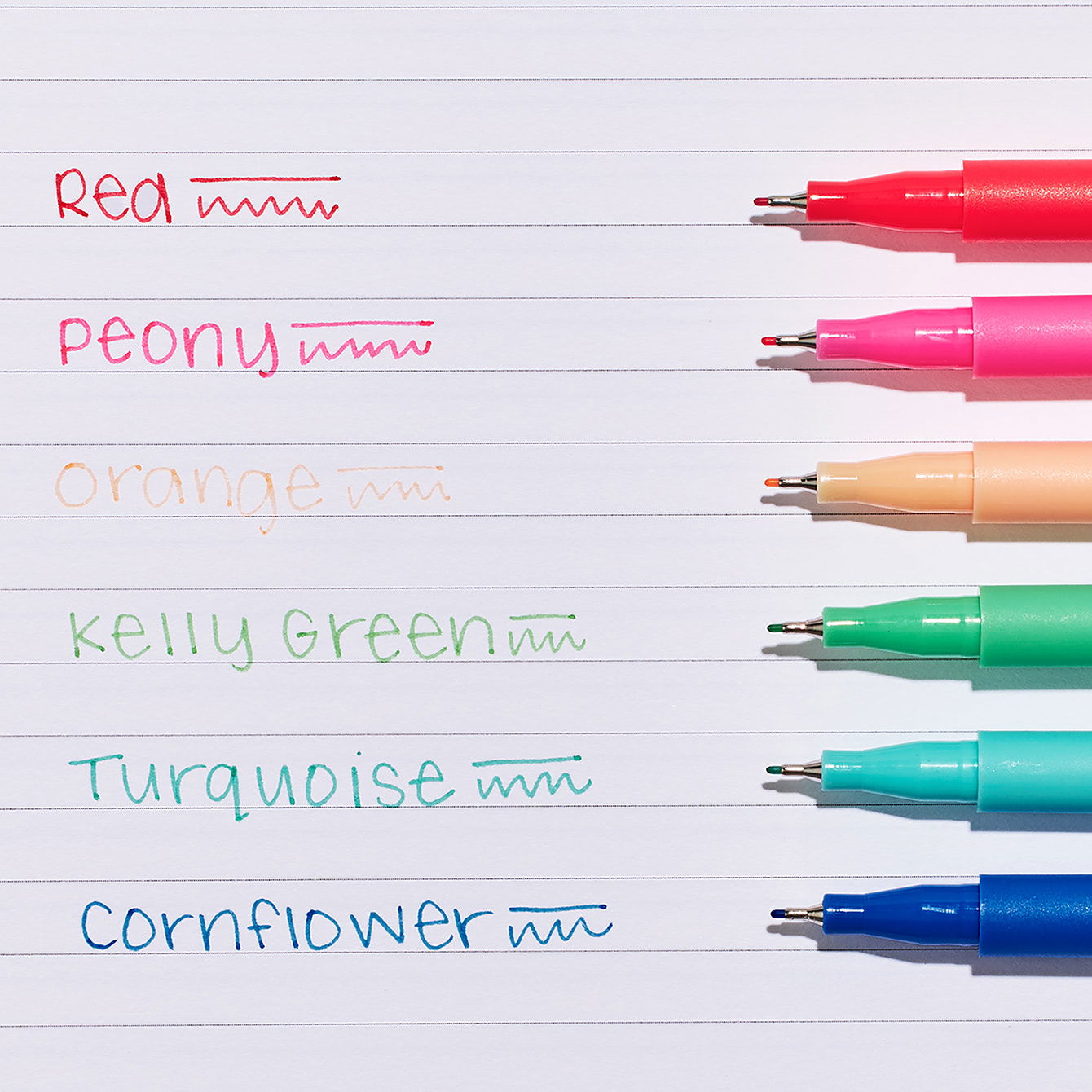Summer Colorful Fine Tip Markers 6-Pack | Erin Condren
