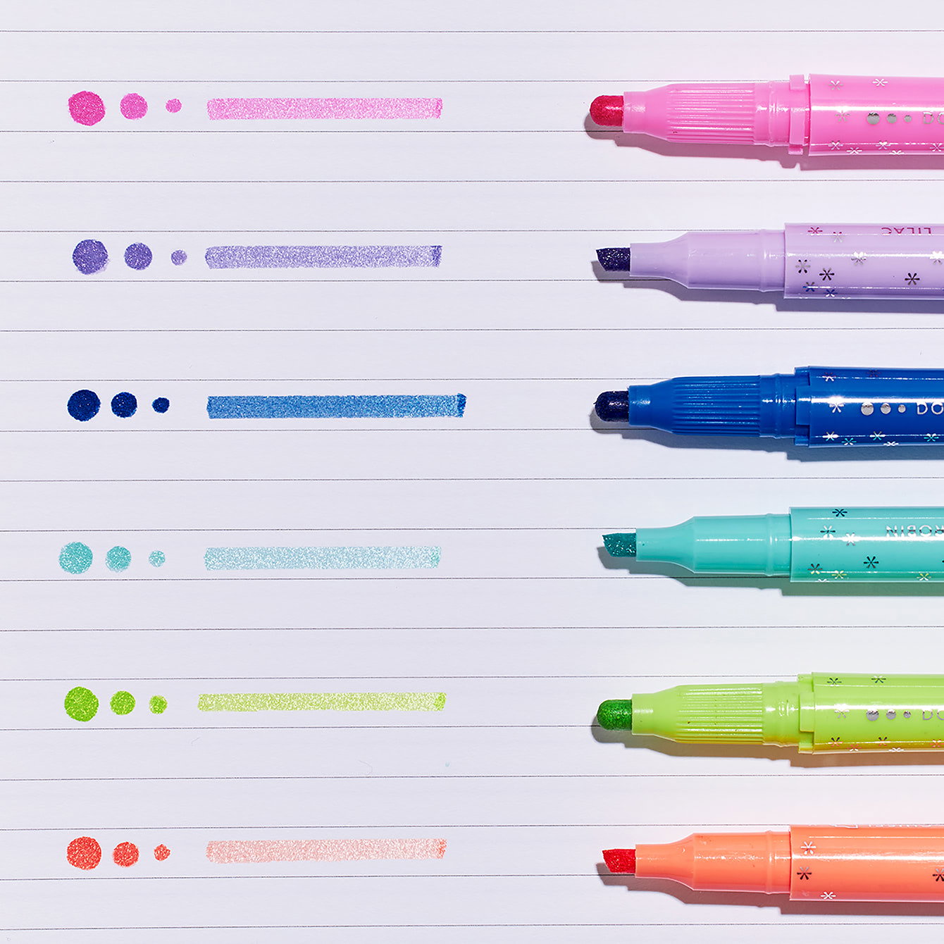 Glitter Dual-Tip Dot and Chisel Markers 6-Pack | Erin Condren