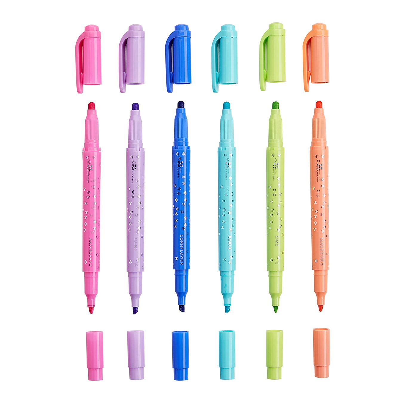 Glitter Dual-Tip Dot and Chisel Markers 6-Pack | Erin Condren