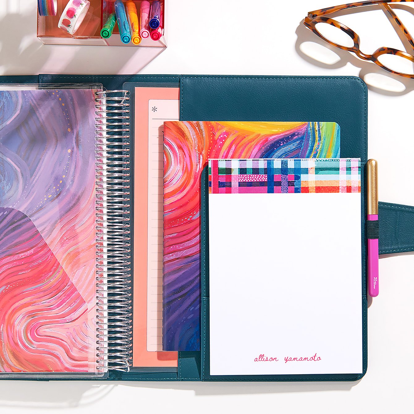 Large Peacock Clear Planner Folio | Erin Condren