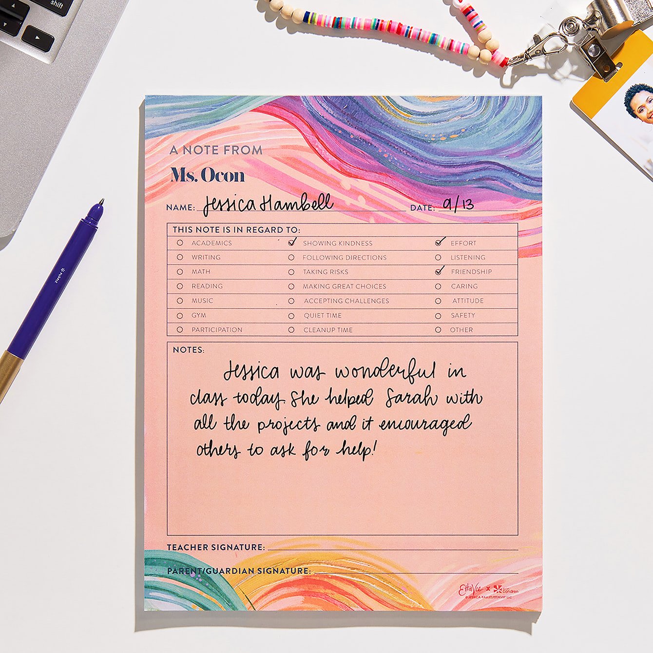 A Note from the Teacher Notepad | Erin Condren