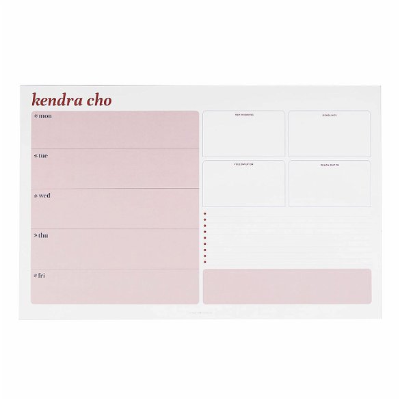 blank weekly planner pad