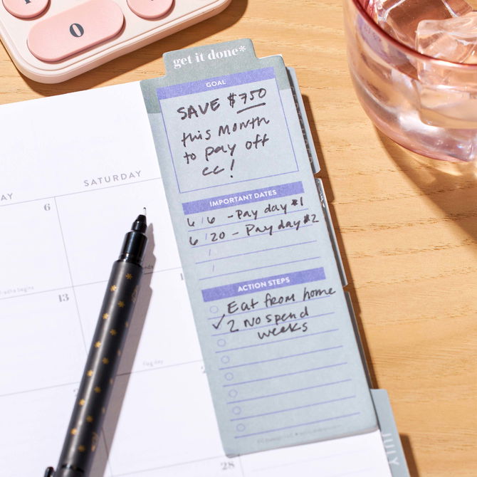 Goal Setting Bookmark Sticky Notes | Erin Condren