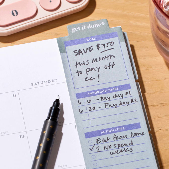 Goal Setting Bookmark Sticky Notes | Erin Condren