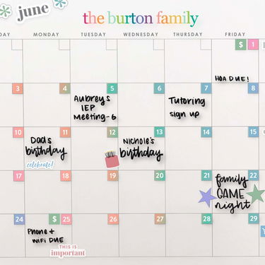 Colorful Acrylic Wall Calendar Clings | Erin Condren