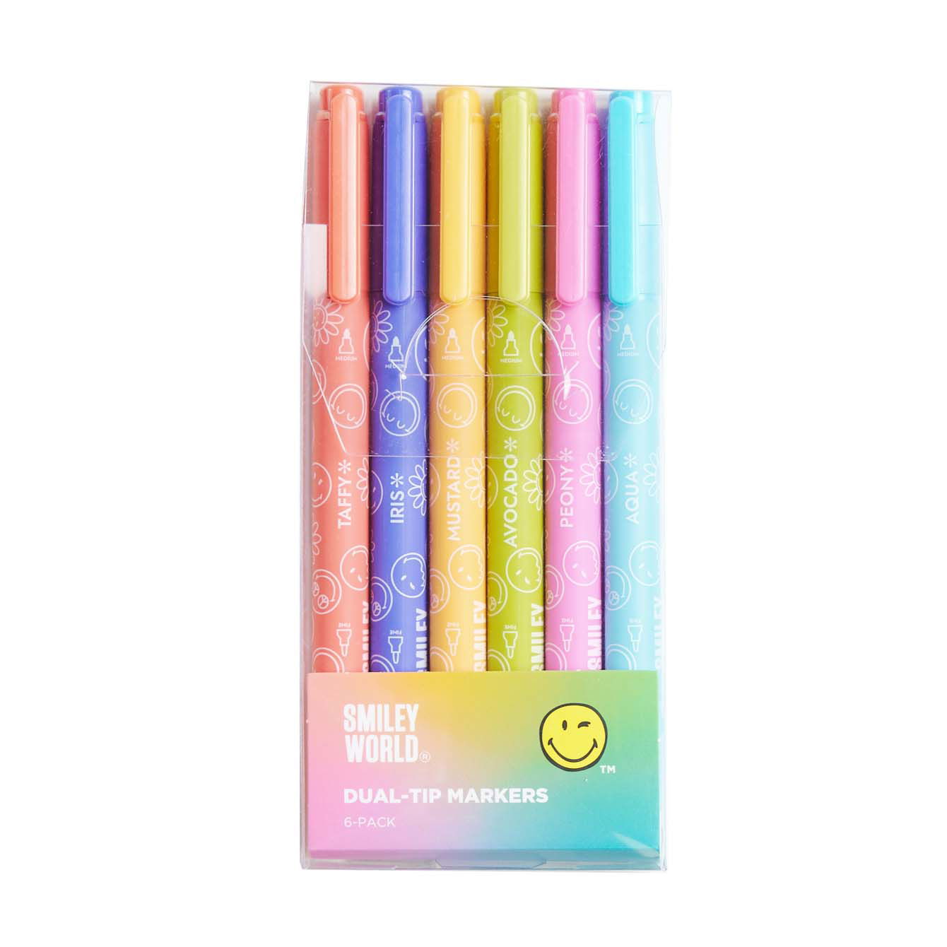 SmileyWorld® Dual-Tip Markers 6-Pack | Erin Condren