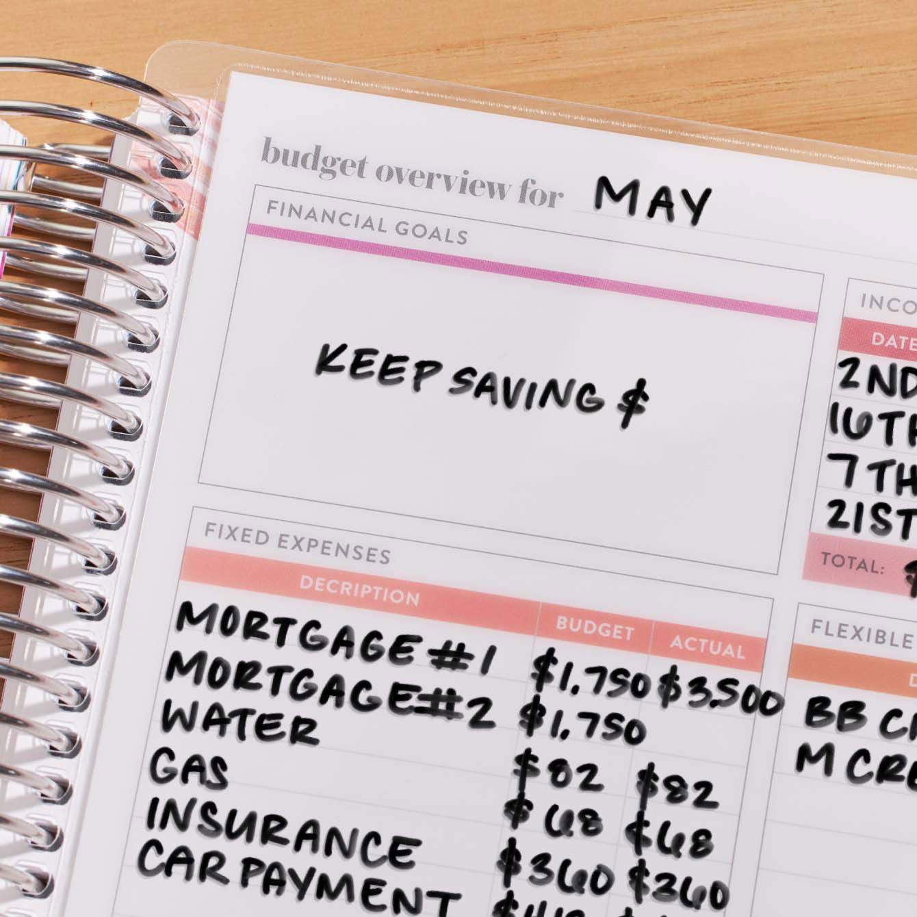 Snap-In Budget Dashboard | Erin Condren