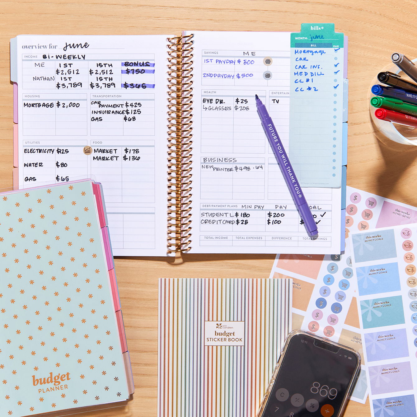 Asterisk Budget Planning Bundle | Erin Condren | Erin Condren
