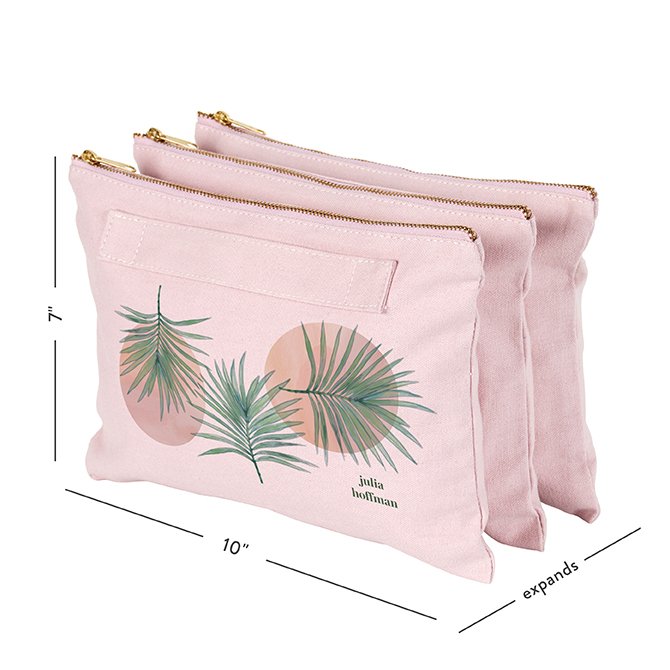 Watercolor Palms Custom Accordion Zipper Pouch | Erin Condren