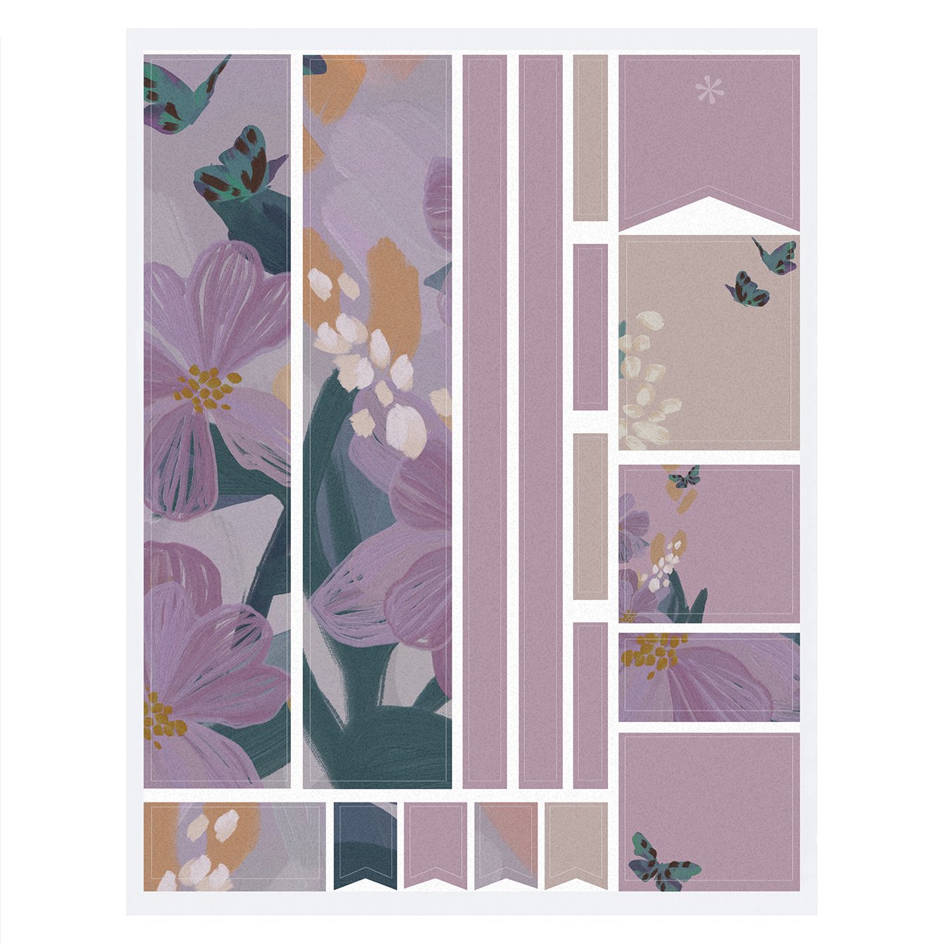 Bold Blooms Butterflies Sticker Sheet | Erin Condren