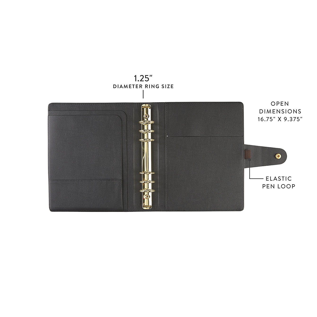 Black A5 Ring Agenda Cover | Erin Condren