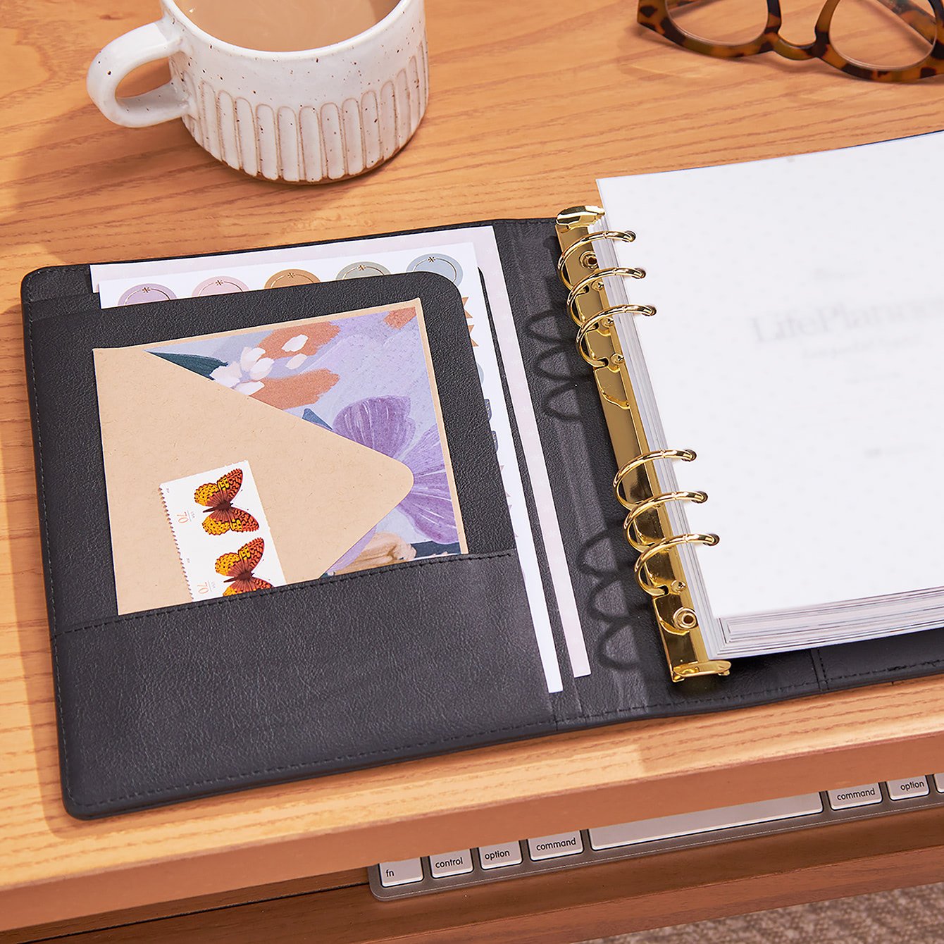 Black A5 Ring Agenda Cover | Erin Condren