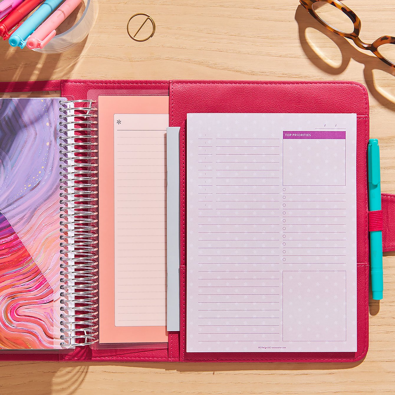 Fuchsia Clear Planner Folio | Erin Condren