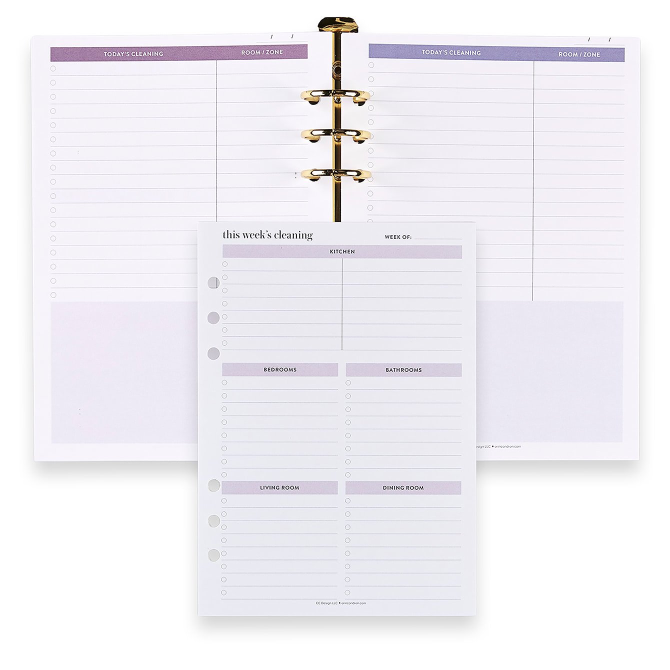 Cleaning Checklist A5 Ring Agenda Inserts | Erin Condren