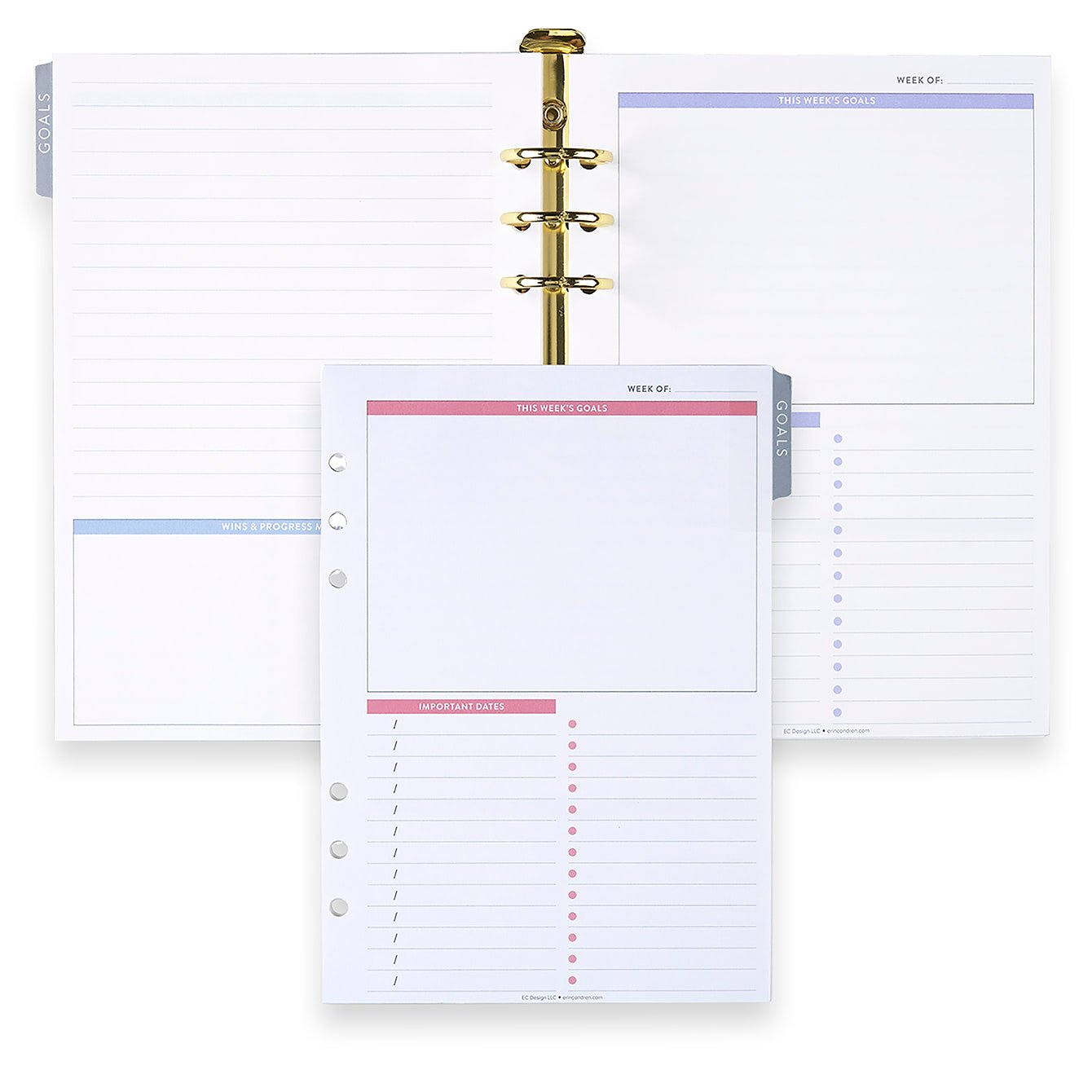 Goal Setting A5 Ring Agenda Inserts | Erin Condren