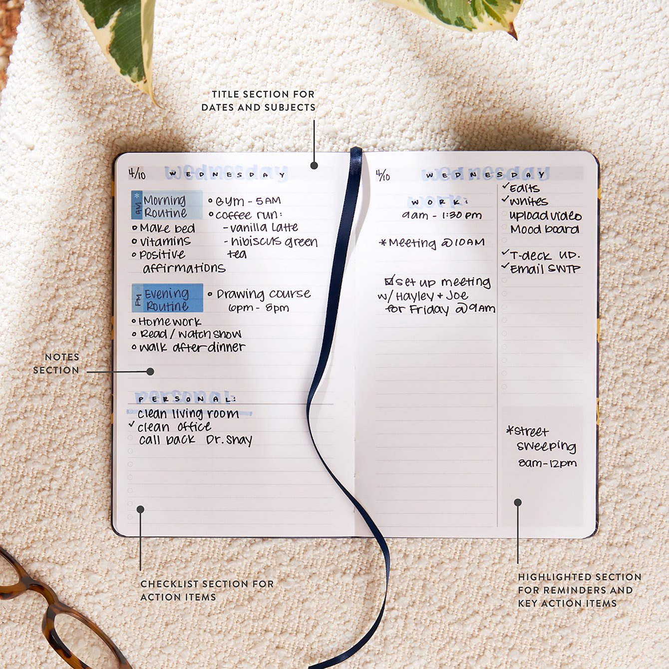 Watercolor Leopard Print Productivity Softbound Notebook | Erin Condren