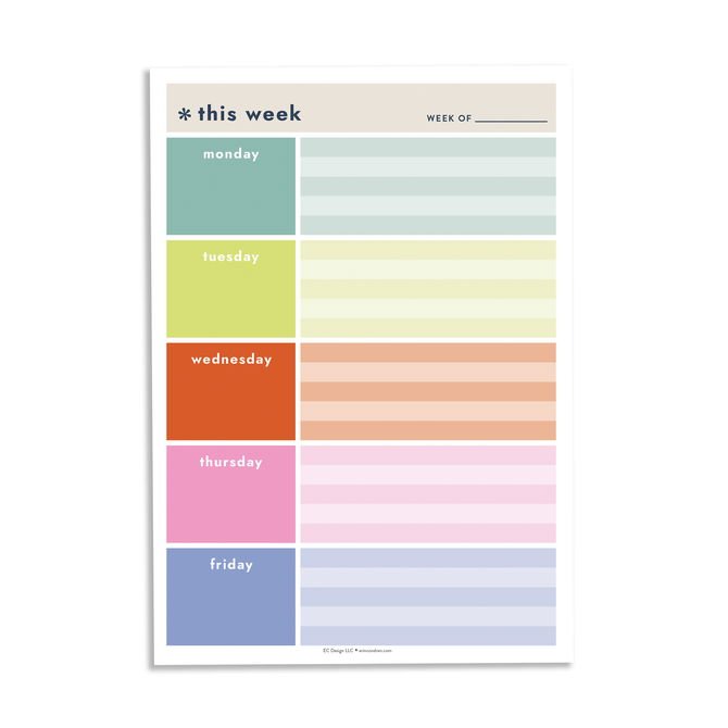 Customizable Weekly Planning Notepad | Erin Condren