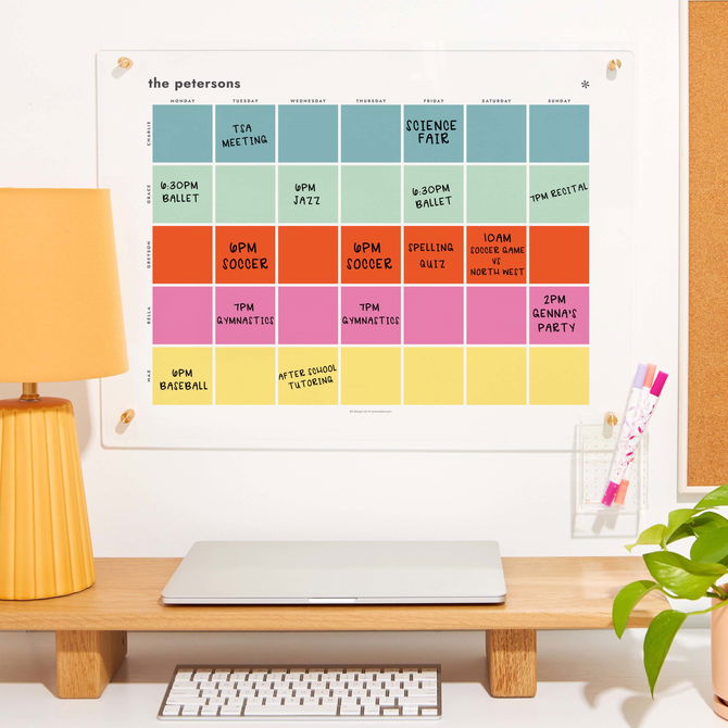 Acrylic Custom Weekly Schedule Wall Calendar | Erin Condren