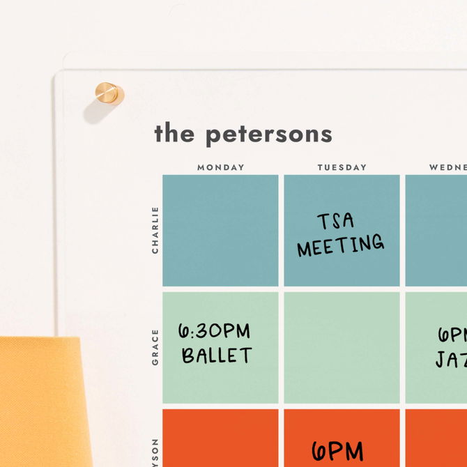 Acrylic Custom Weekly Schedule Wall Calendar | Erin Condren