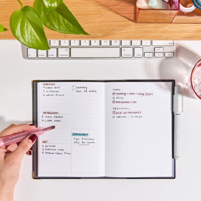 Black Vegan Leather B6 Notebook Cover | Erin Condren