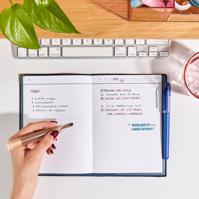 Navy Vegan Leather B6 Notebook Cover | Erin Condren