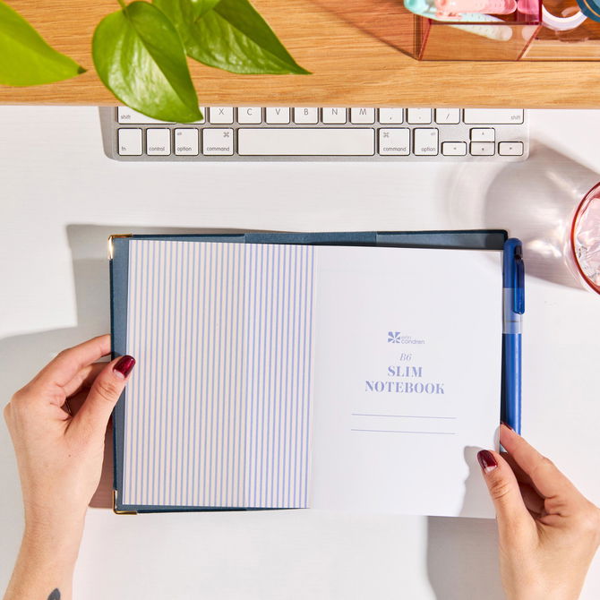 Navy Vegan Leather B6 Notebook Cover | Erin Condren