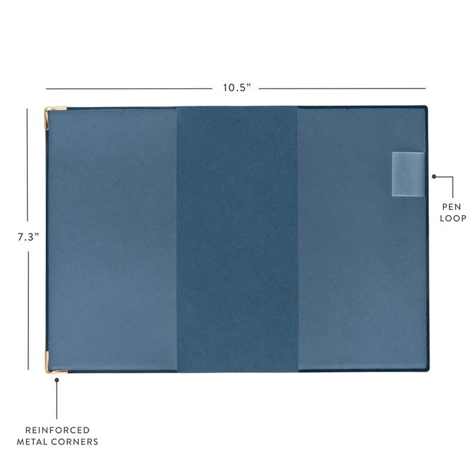 Navy Vegan Leather B6 Notebook Cover | Erin Condren