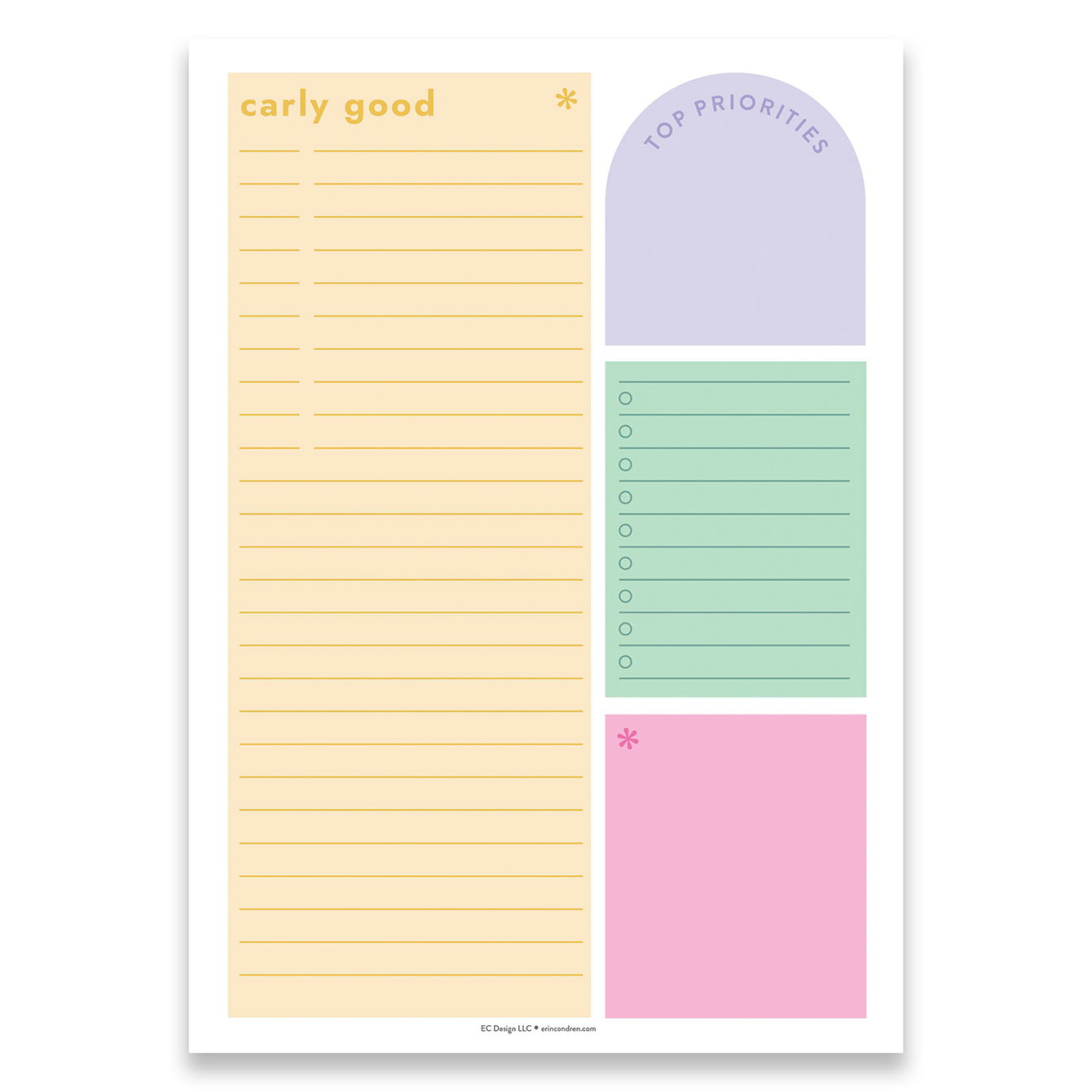 Daily Priorities Notepad | Erin Condren