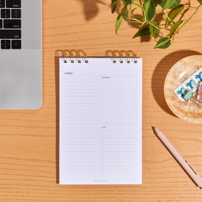 ColorGrid Undated Hourly Top Spiral Notepad | Erin Condren